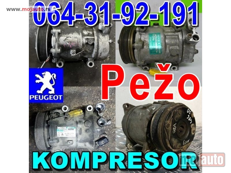 KOMPRESOR KLIME Pežo 407 607 807 307 206 Partner 306 Peugeot