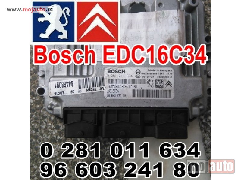 KOMPJUTER 0281011634 Bosch EDC16C34 Peugeot 307 1.6 HDI Citroen, 9660324180