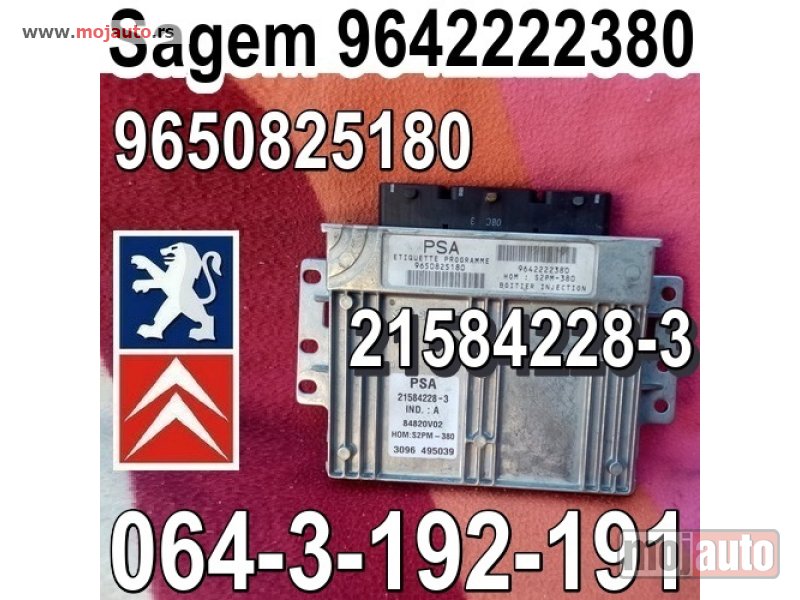 KOMPJUTER Citroen C3 1.4 8V Sagem 9650825180 , 21584228-3 , 9642222380