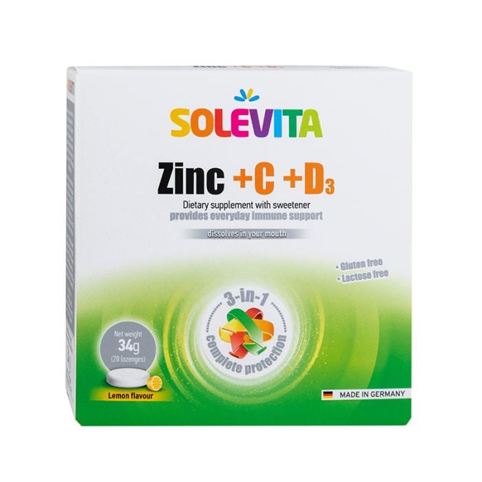 Solevita zinc + C + D lozenge, 20/1
