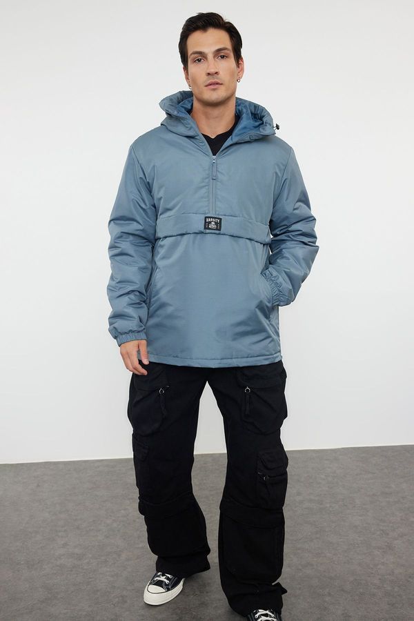 TRENDYOL MINT REGULAR FIT KANGAROO MODEL WINTER WINDBREAKER COAT