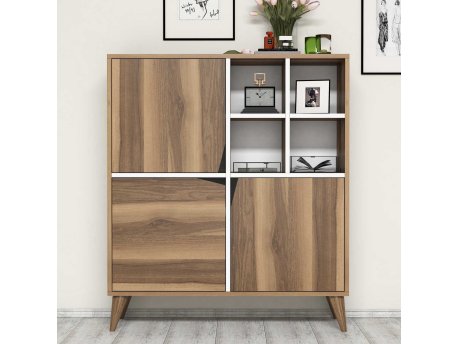 HANAH HOME Višenamenski ormar Pulse Walnut White