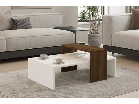 HOME LINE Sto za dnevnu sobu Glow White Walnut