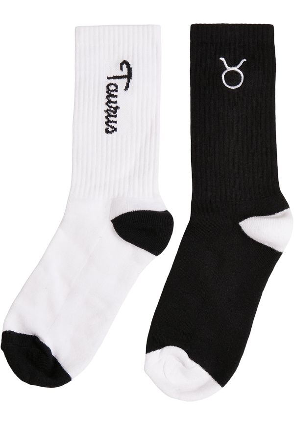 ZODIAC SOCKS 2-PACK BLACK/WHITE TAURUS