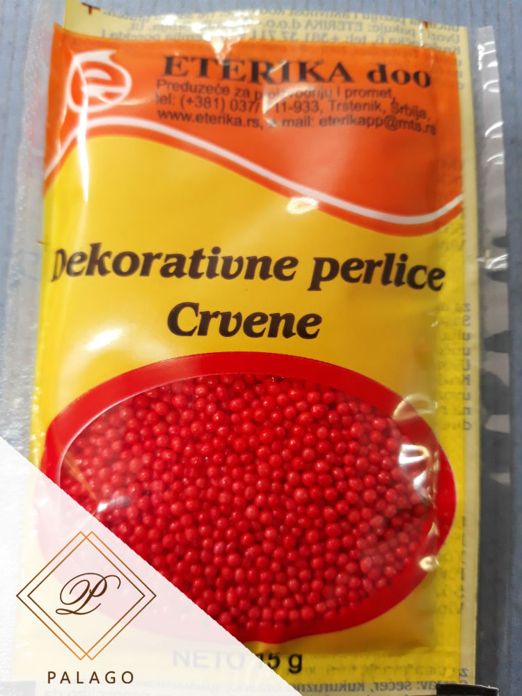 Dekorativne perlice crvene 15g