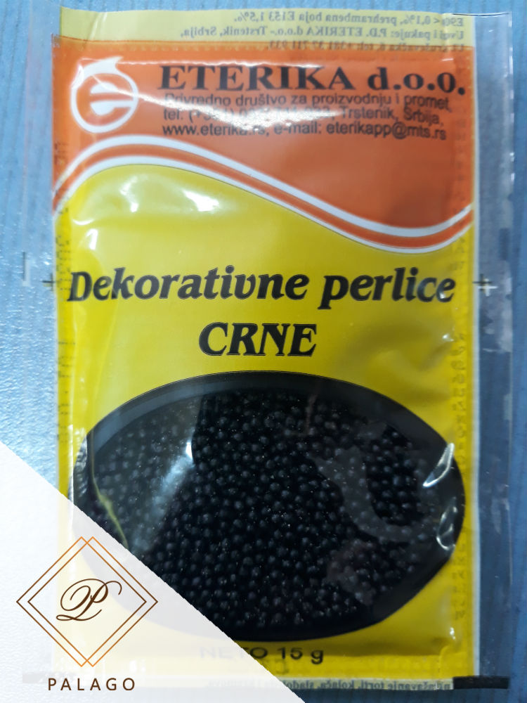 Dekorativne perlice crne 15g