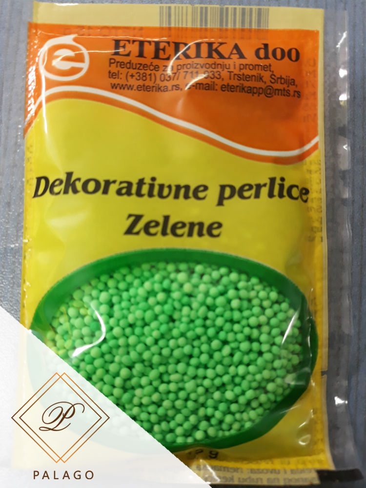 Dekorativne perlice zelene 15g