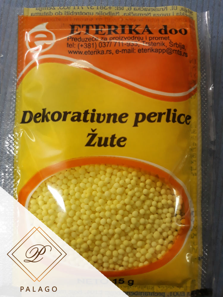 Dekorativne perlice žute 15g