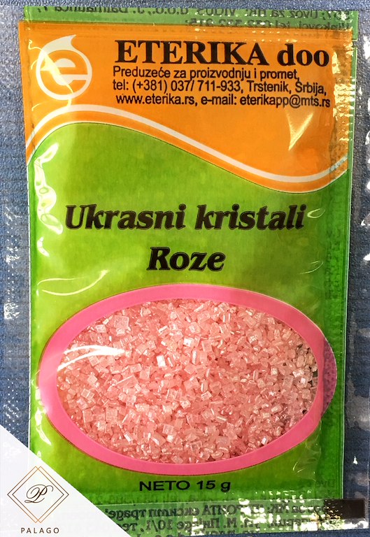 Ukrasni roze kristali 15g. Ete