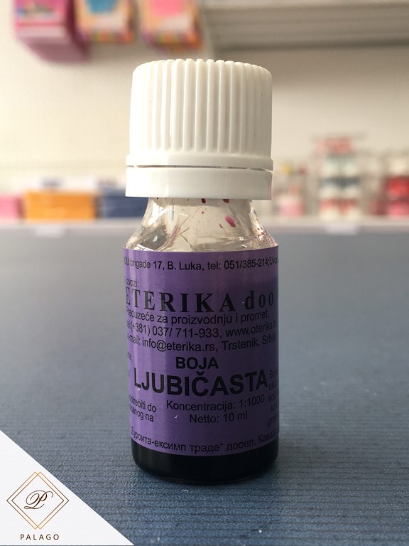 Ljubičasta boja tečna 10ml. Et