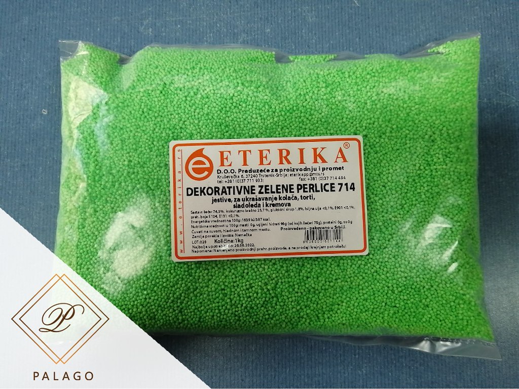 Dekorativne perlice zelene 1kg