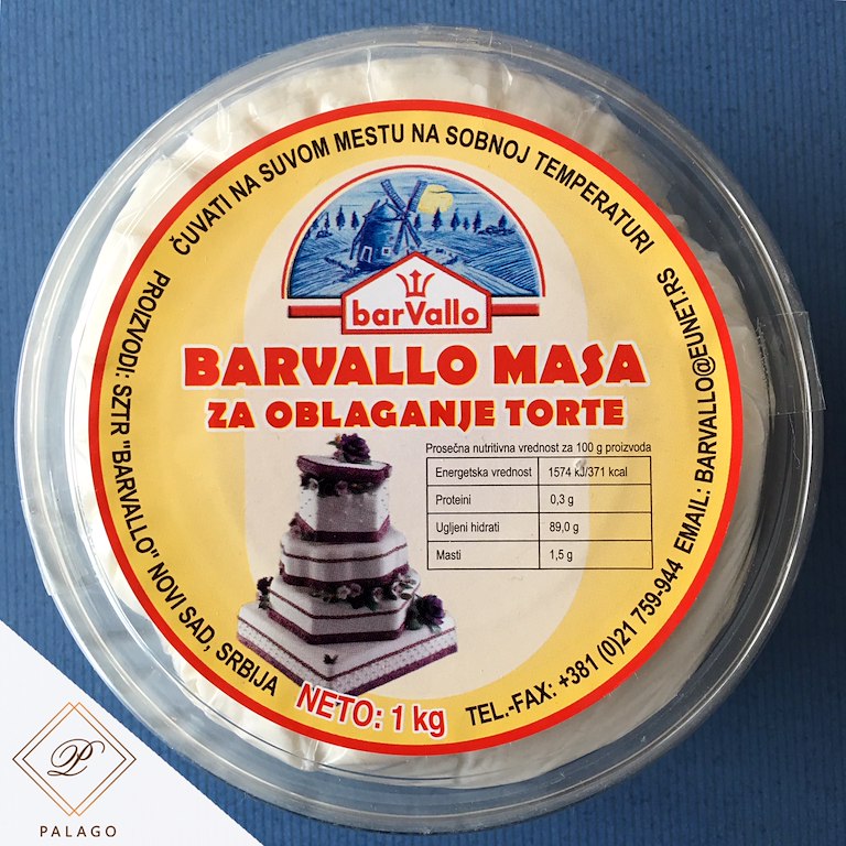 Masa za obl.torte 1kg bela Bar