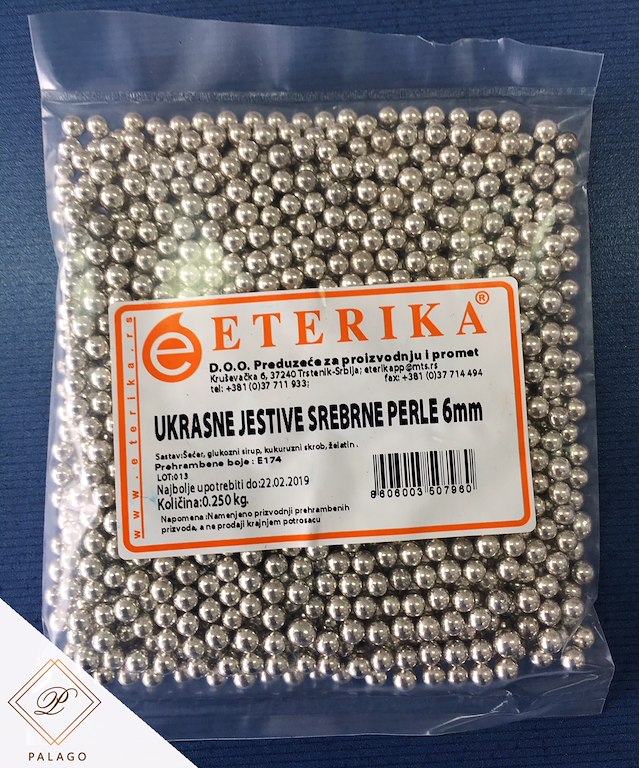 Ukrasne perle srebrne 6mm 250g