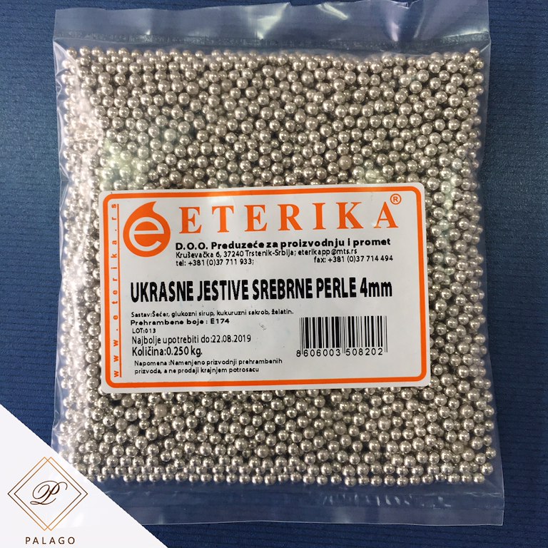 Ukrasne perle srebrne 4mm 250g