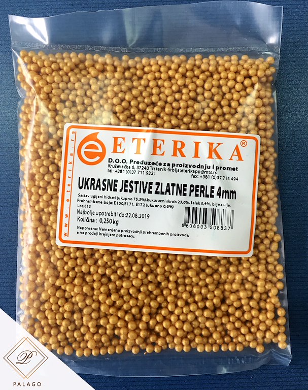 UKRASNE PERLE ZLATNE 4mm 250g