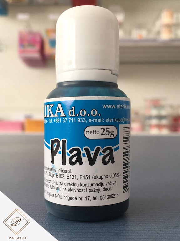 Sjaj boja plava 0,25ml. Eter.