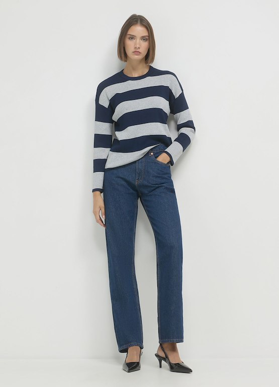 Striped rib knit Var plava