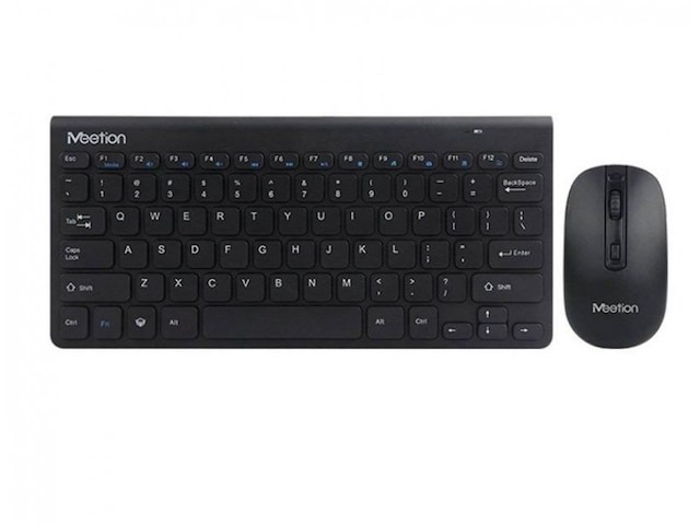 MEETION MINI4000 SET 2U1, BEŽIČNA 2.4GHZ SILENT Tastatura + BEŽ.Miš, CRNI