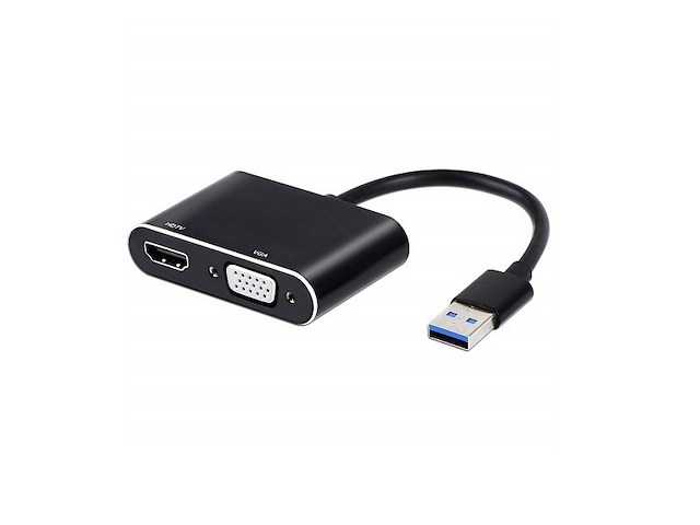 Adapter USB3.0 M-HDMI F+VGA F