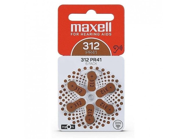 MAXELL PR41 (312) 6BS ZINC BATERIJA PAK 6kom