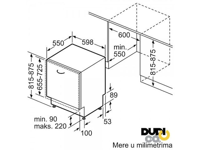 BOSCH SMV25EX02E UGRADNA Sudomašina