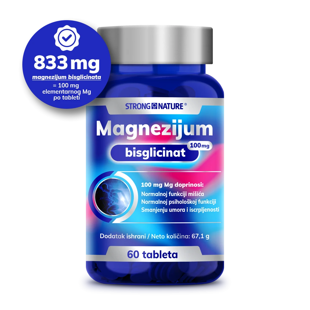 Strong Nature -Magnezijum bisglicinat 100 mg Mg/ 60 tbl