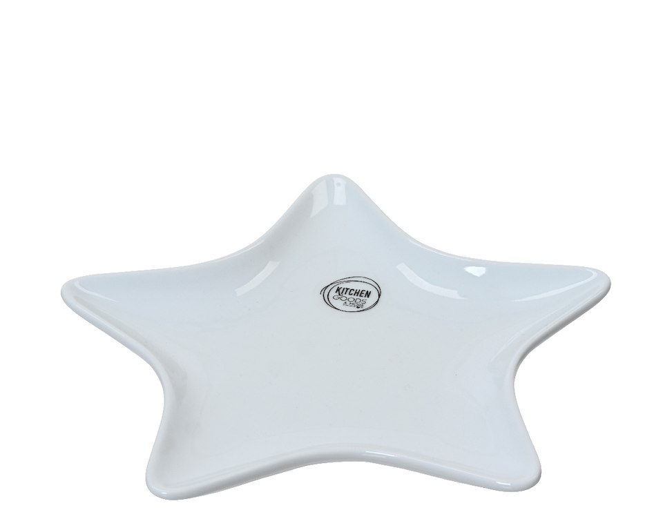 NG dekoracija - PLATE PORCELAIN STAR 21cm 608261 - White - KMG