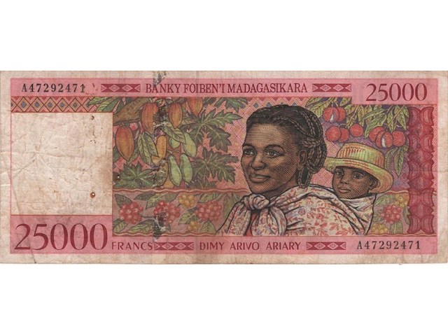 Madagaskar 25000 franaka 1998