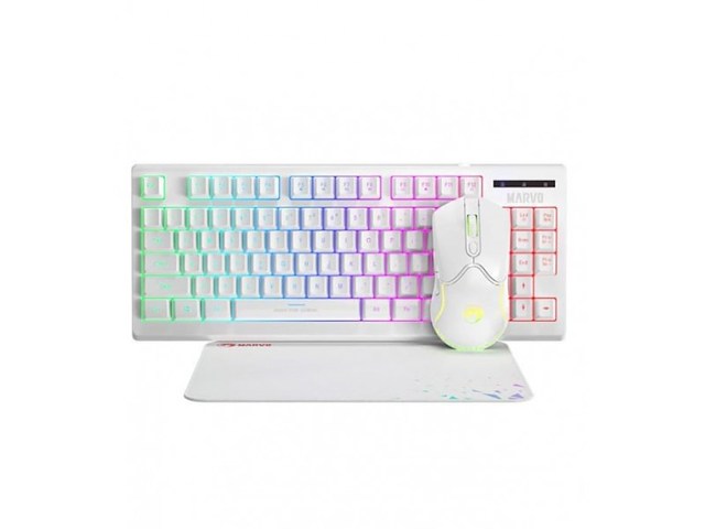 MARVO CM310 TASTATURA+MIŠ+PODLOGA ZA MIŠ Beli gejming set