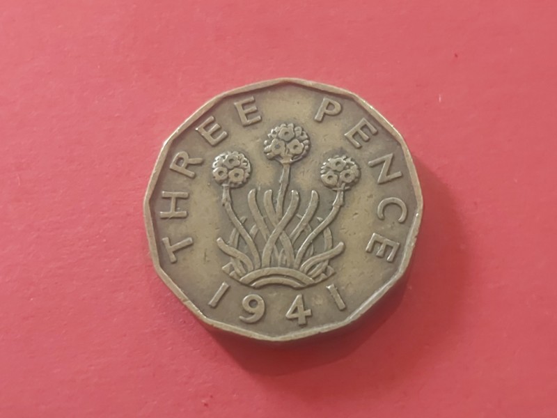 Britanija - three pence 1941 god