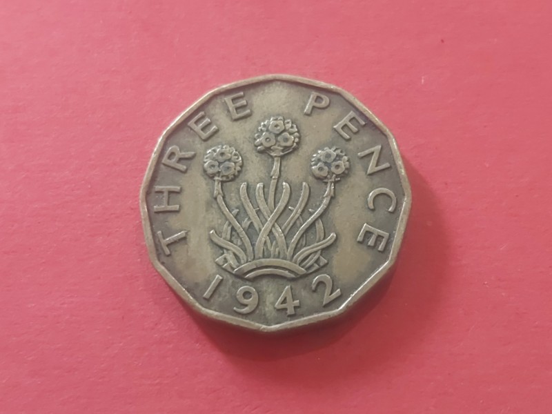 Britanija - three pence 1942 god