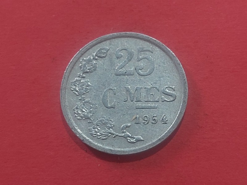 Luksemburg - 25 centimes 1954 god