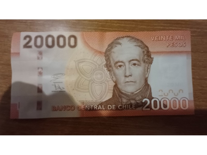 Čile 20 000 pezosa 2018. ULTRA RETKO