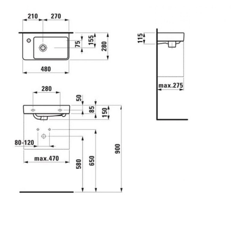 LAVABO 48X28 LAUFEN PRO S LEVI