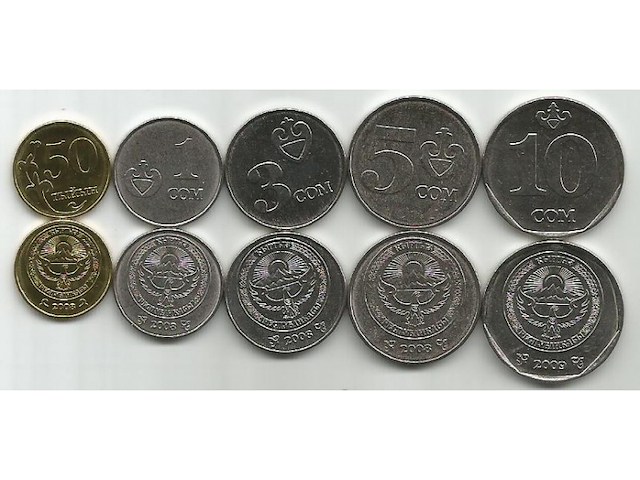 Kyrgyzstan Kirgistan 2008/09. Set kovanica UNC