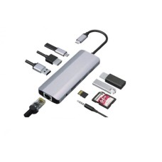 GEMBIRD CM-COMBO9-03 USB Type-C 9-in-1 multi-port adapter USB USB-C+HUB+HDMI+PD+card rea