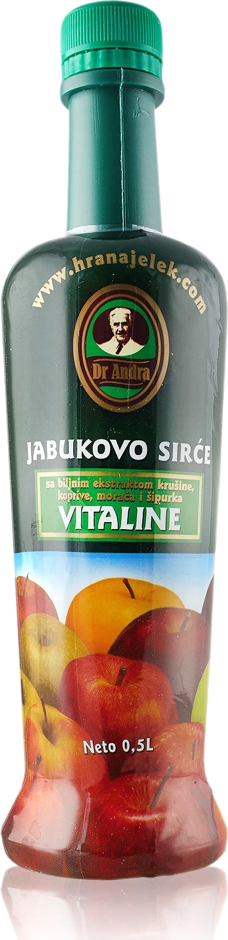 Vitaline - jabukovo sirće sa biljnim ekstraktom krušine, koprive, morača i šipurka 500 ml Dr Andra