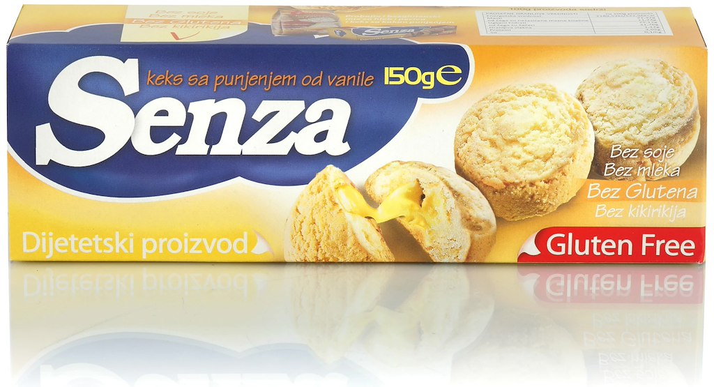 Keks sa punjenjem od vanile (sert. bez glutena) 150 g Senza