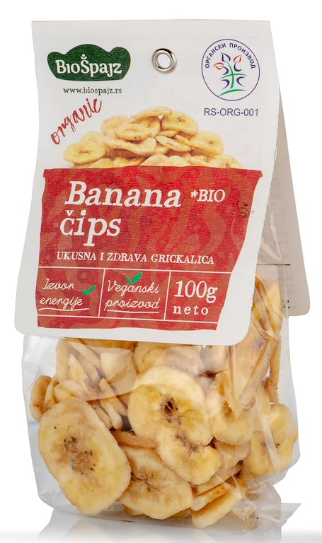 Banana čips (organski proizvod) 100 g Bio Špajz