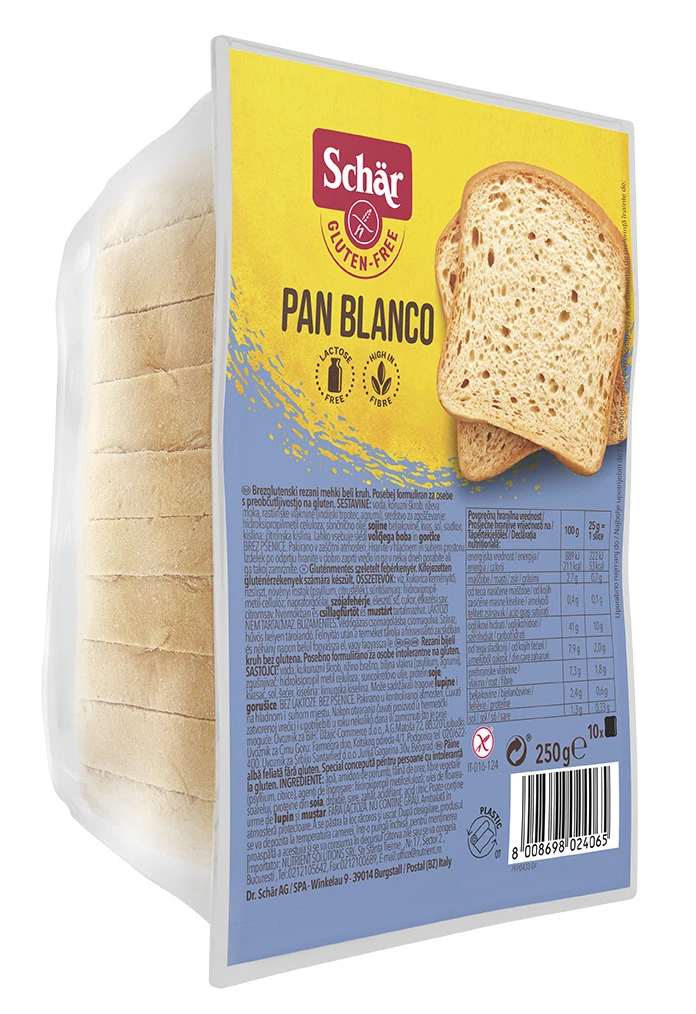 Rezani beli hleb Pan Blanco (sert. bez glutena) 250 g Schar