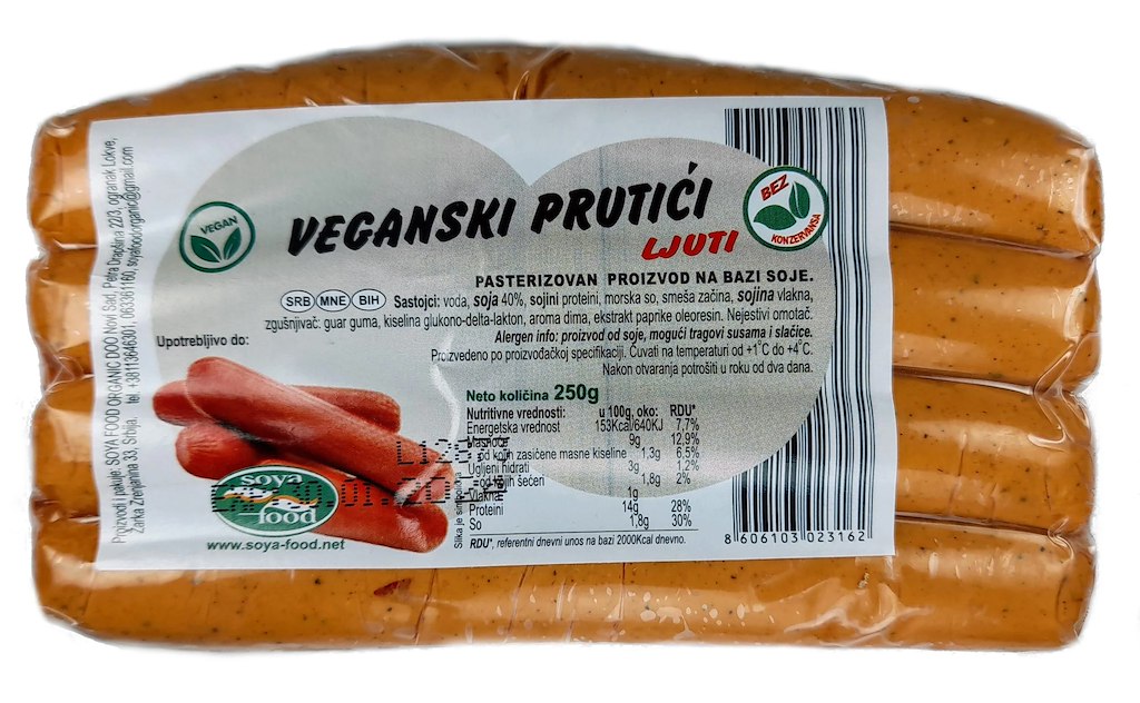 Veganski prutići ljuti 250 g Soya food