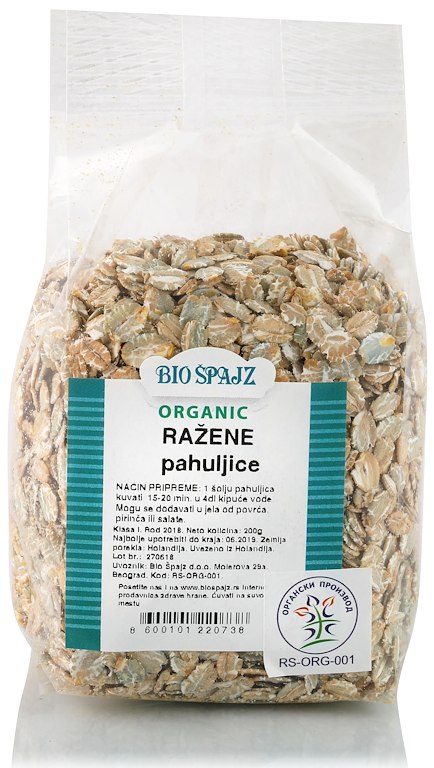 Ražene pahuljice (organski proizvod) 200 g Bio Špajz