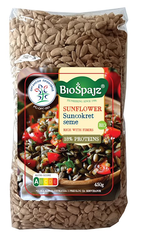 Suncokret sirovi oljušteni (organski proizvod) 450 g Bio Špajz