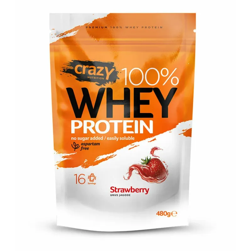 Whey protein jagoda 480 g Crazy Nutrition