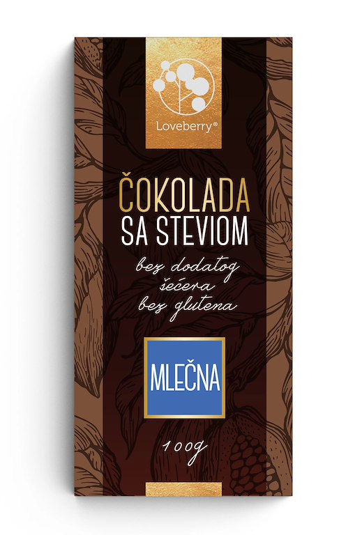 Čokolada mlečna sa stevijom 100 g Loveberry