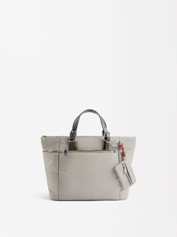 Nylon Tote Bag With Strap L