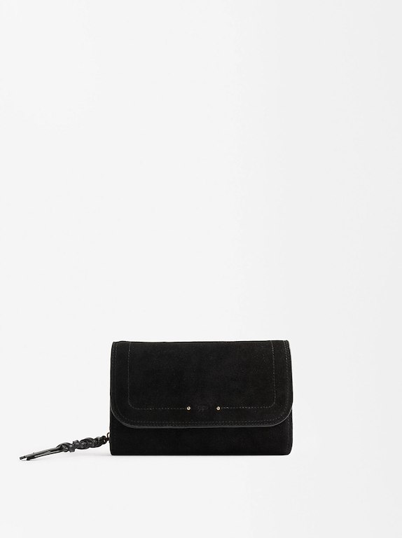 LEATHER COIN PURSE WITH FLAP CLOSURE