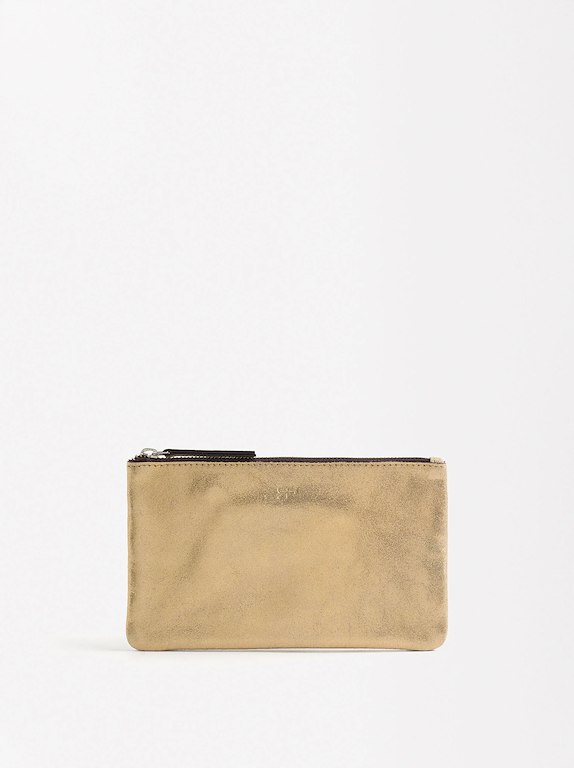 Metallic leather multipurpose pouch