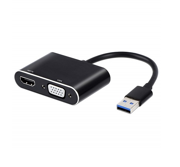 Adapter USB3.0 M-HDMI F+VGA F