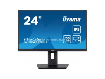 Monitor 23.8" Iiyama XUB2492QSU-B1 IPS 2560x1440/100Hz/0.5ms/HDMI/DP/USB/zvučni